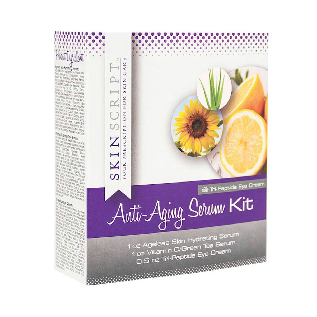 Skin Script's Anti-Aging Serum Kit with Tri-Peptide Eye Cream From ...